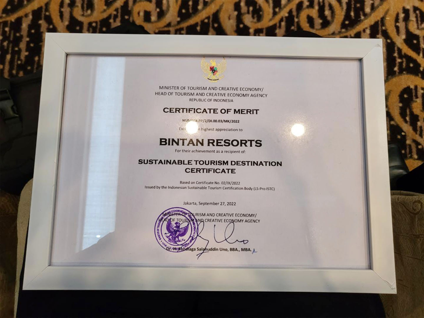 Bintan Resorts Awarded a Certificate of Sustainable Tourism Destination ...