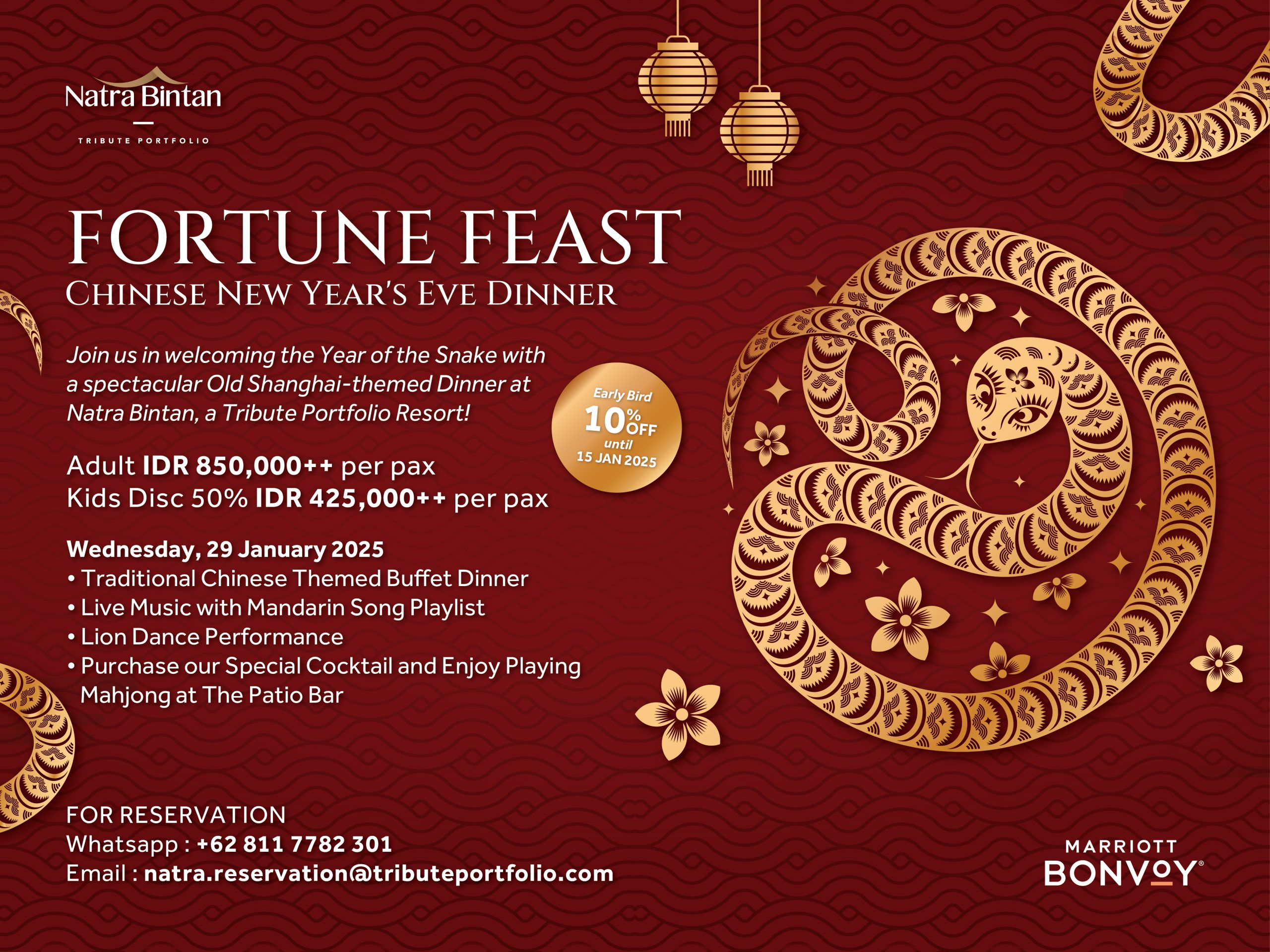 Chinese New Year 2025 Buffet Dinner in Natra Bintan — Bintan Resorts